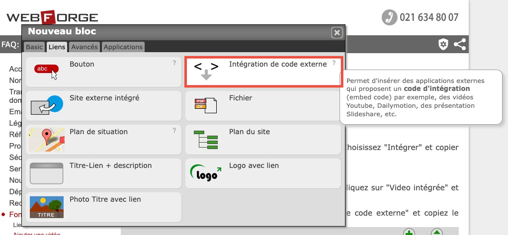 Ajouter une vidéo - FAQ WebForge - Questions fréquentes support ...